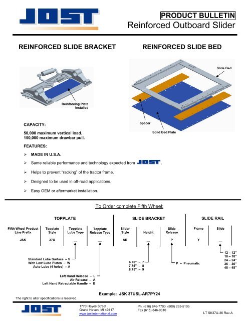 Reinforced Outboard Slider - JOST International