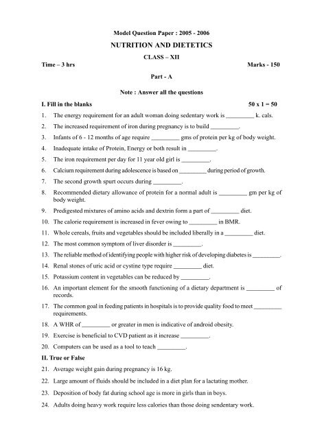 NUTRITION AND DIETETICS