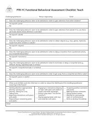 FUNCTIONAL ASSESSMENT INTERVIEW FORM - YOUNG CHILD