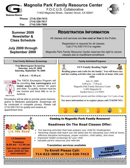 Magnolia Park Family Resource Center - Garden Grove