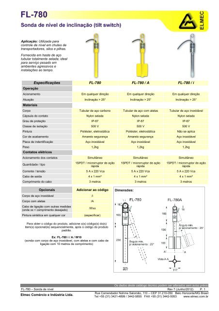FL-780 - Elmec ComÃ©rcio e IndÃºstria Ltda