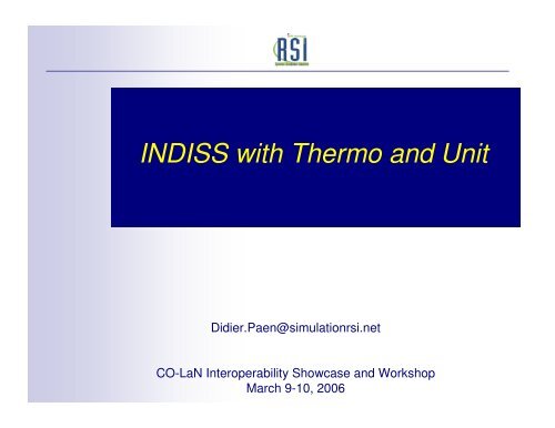 INDISS with Thermo and Unit - CO-LaN