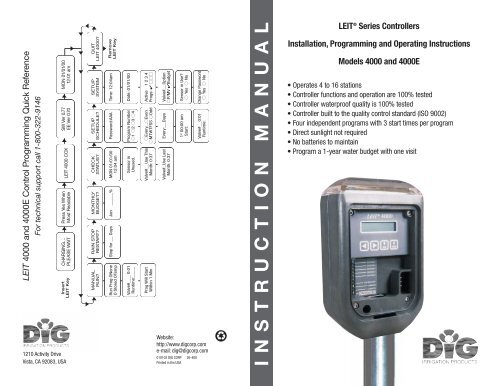 DIG 4000 & 4000E LEIT Irrigation Solar Controller ... - Irrigation Direct