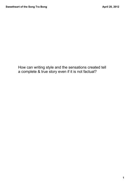 Sweetheart of the Song Tra Bong Notes