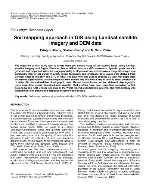 Soil mapping approach in GIS using Landsat satellite imagery and ...