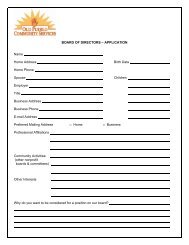BOARD OF DIRECTORS – APPLICATION Name Home Address ...