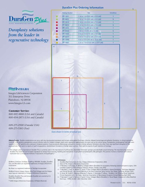 DuraGen Plus Brochure - Integra LifeSciences
