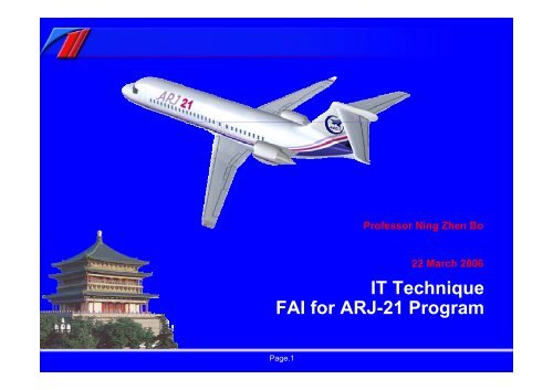 IT Technique FAI for ARJ-21 Program