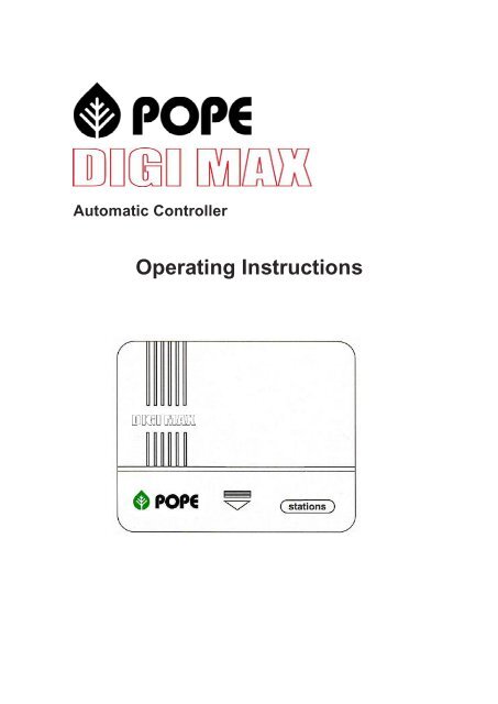 Operating Instructions - Pope Products