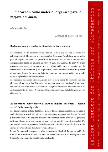 El biocarbón como material orgánico para la mejora de suelo