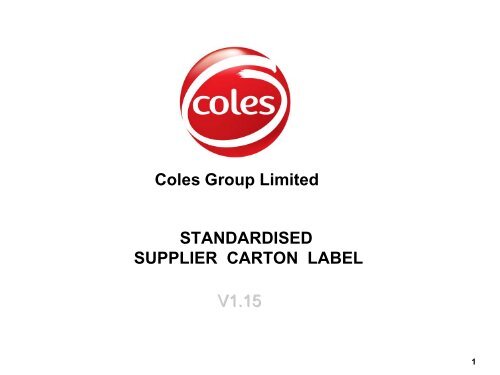 The Coles Group Limited â Standardised â Carton Label - Kmart