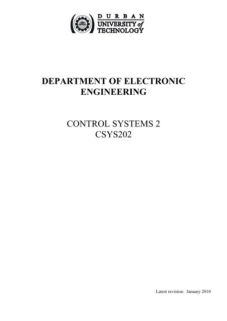 Control Systems 2 - CS DUT