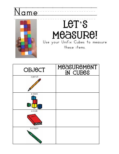 Let's Measure-Unifix Cubes