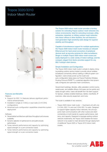 Tropos 3320/3310 Indoor Mesh Router - Tropos Networks