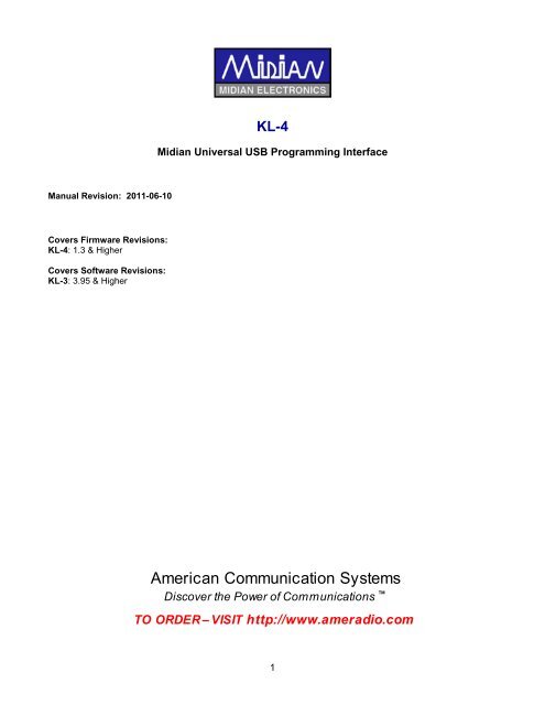 Midian Universal USB Programming Interface