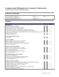 Biosafety Checklist Lab Audit - Environmental Health & Safety