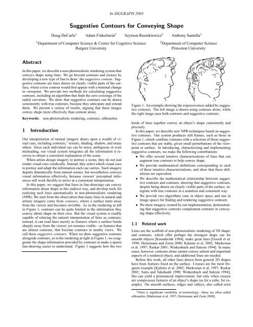 Suggestive Contours for Conveying Shape - Computer Science