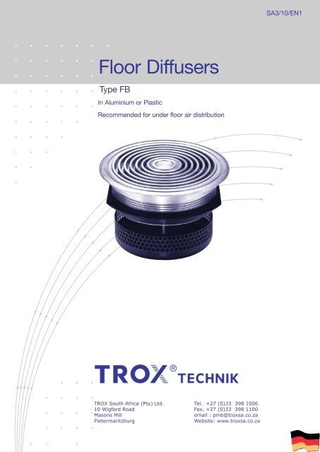 FLOOR DIFFUSER FB Rev 1.indd - TROX
