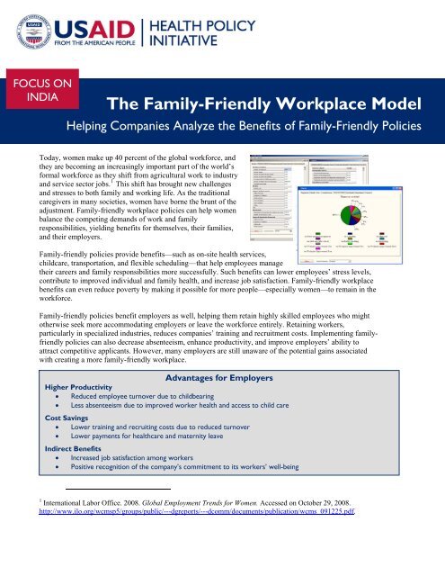 The Family-Friendly Workplace Model - Health Policy Initiative