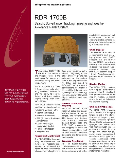 33383B RDR-1700B - Telephonics Corporation