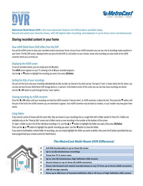 Multi-Room DVR - MetroCast