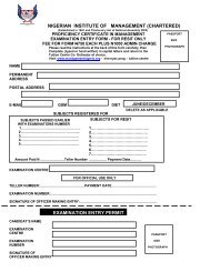 NIM EXAM FORM - Nigerian Institute of Management