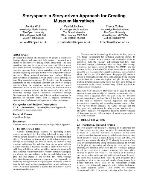 Storyspace: a Story-driven Approach for Creating Museum ... - People