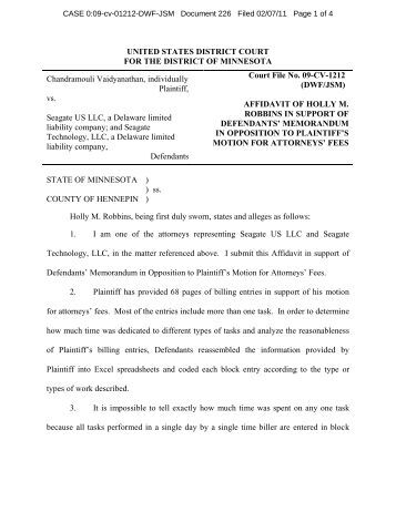 Petty Declaration in Support of Motion for Attorneys' Fees