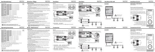 Betriebsanleitung INOTEC Anschluss Anschluss PSU 24V INOTEC ...