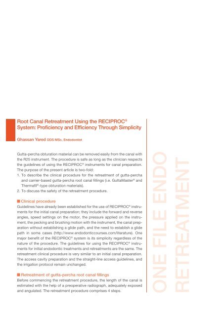 Root Canal Retreatment Using the RECIPROC ... - Vdw-dental.com