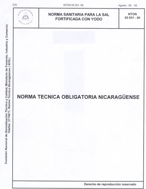 Norma Tecnica Obligatoria NicaragÜense