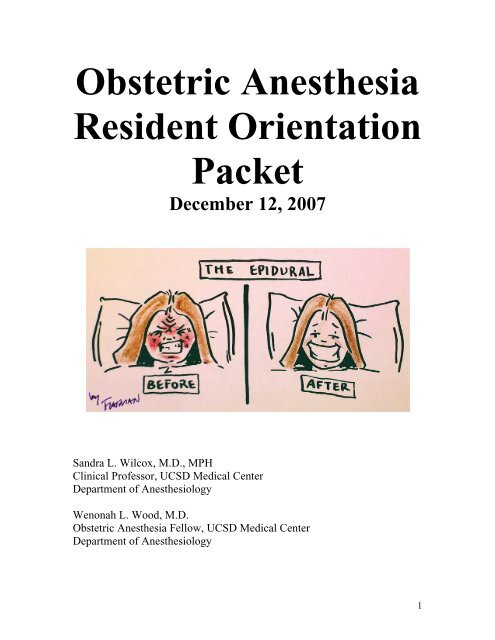 Obstetric Anesthesia Resident Orientation Packet - UC San Diego ...