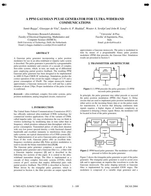a ppm gaussian pulse generator for ultra-wideband ... - ResearchGate