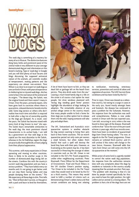 WADI DOGS The wadi dog is