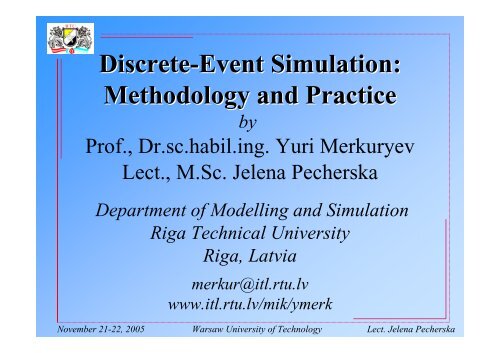 Discrete-Event Simulation: Methodology and Practice