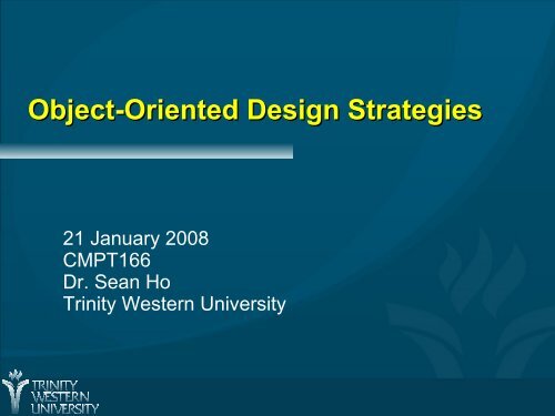 Object-Oriented Design Strategies