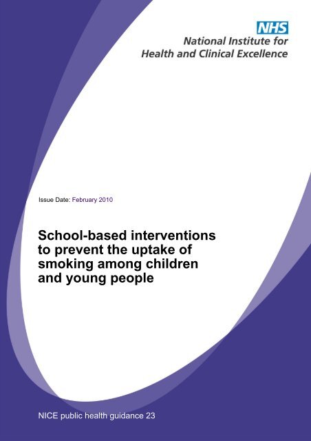 School-based interventions to prevent smoking - NCSCT