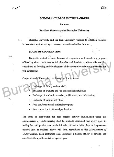 memorandum of understanding - International Relations Office