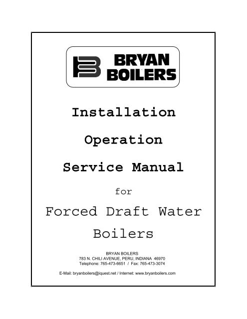 Forced Draft Water Boiler - Bryan Boilers