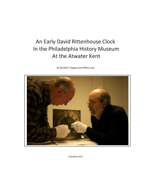 An Early David Rittenhouse Clock - Colonial Instruments