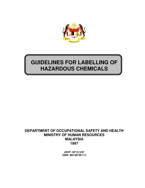 12. Guidelines for Labelling of Hazardous Chemicals, 1997 - Dosh