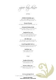 Sandals Dinner Menu - Pacific Resort Rarotonga