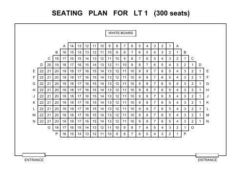 Seating Plan for Lecture Theatres - Academic 1