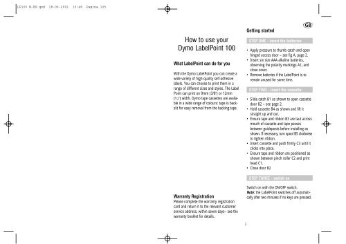 How to use your Dymo LabelPoint 100