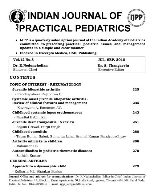 indian journal of practical pediatrics - IJPP