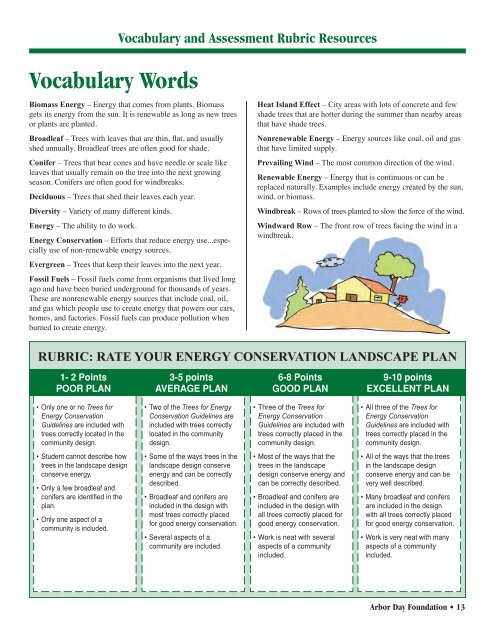 Vocabulary Words - Arbor Day Foundation