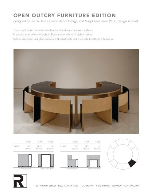 OPEN OUTCRY FURNITURE EDITION - Simon Dance Design