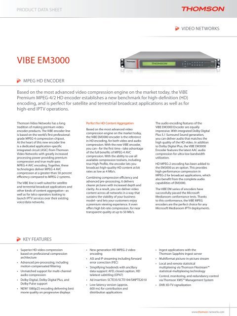 VIBE EM3000 - Thomson Video Networks