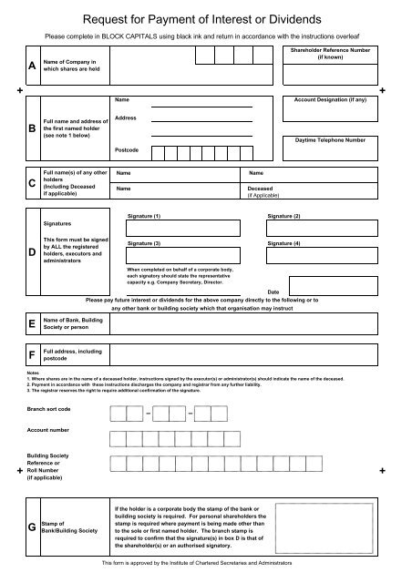 Dividend Mandate Form - Crh.com