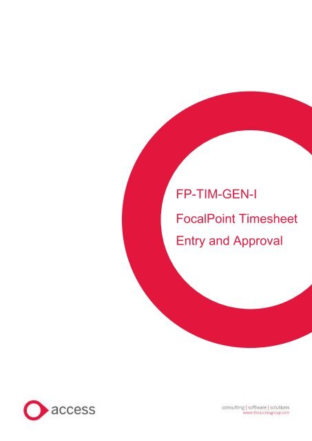 FP-TIM-GEN-I FocalPoint Timesheet Entry and Approval